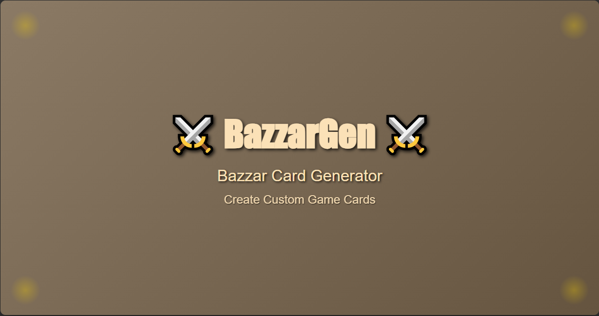 Bazaar Card Generator - Create Custom Game Cards | BazaarGen Tool